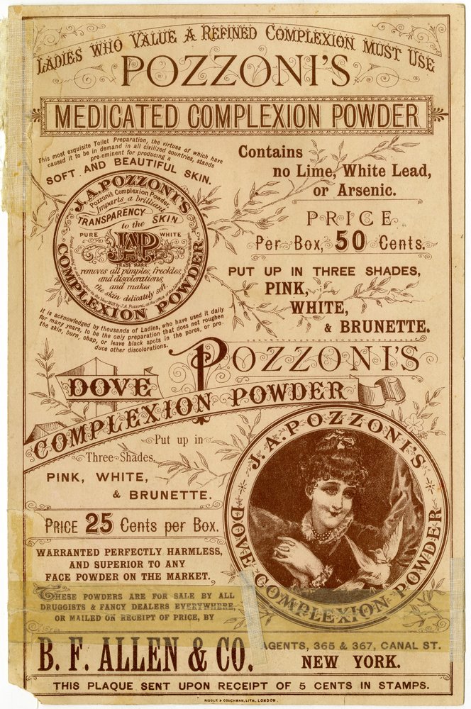 Pozzonis Dove Complexion Powder [verso della carta commerciale]