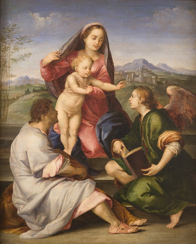 Madonna con Bambino, santi e angelo | Andrea del Sarto