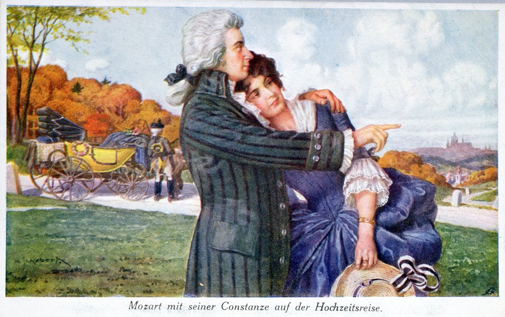 Mozart con sua moglie Constanze in luna di miele
