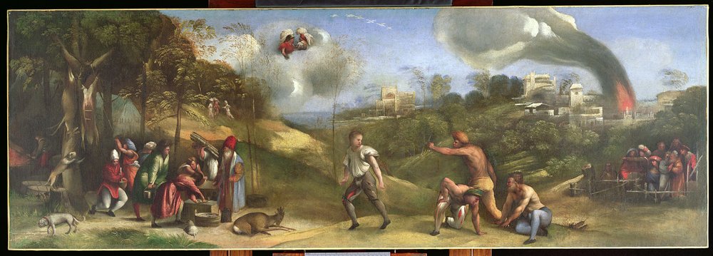 I giochi siciliani, una scena dall'Eneide, parte del fregio nel ...