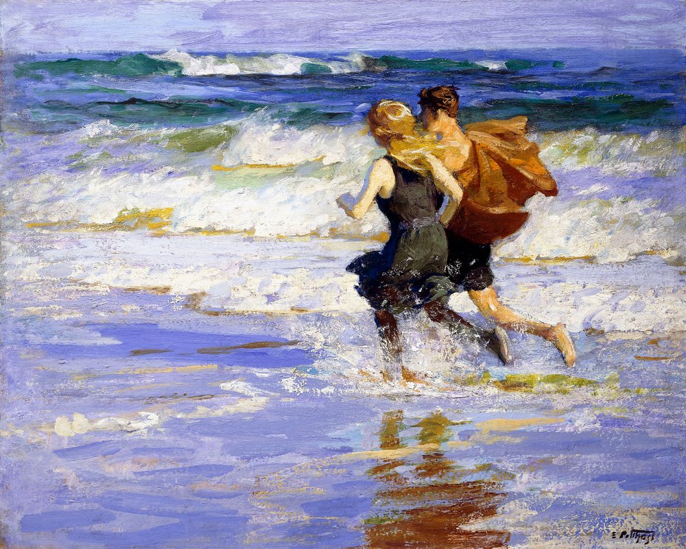 In spiaggia | Edward Henry Potthast | Stampa d'arte