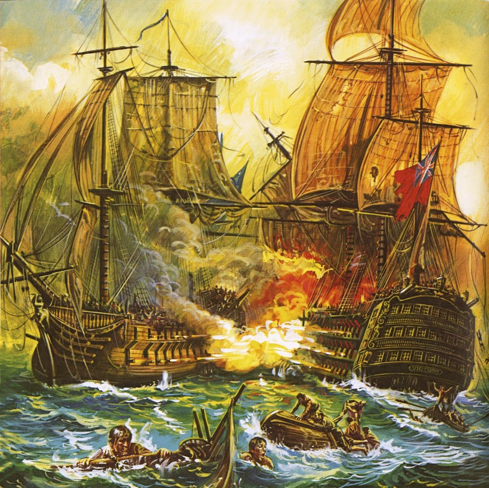 Battaglia navale | English School | Stampa d'arte