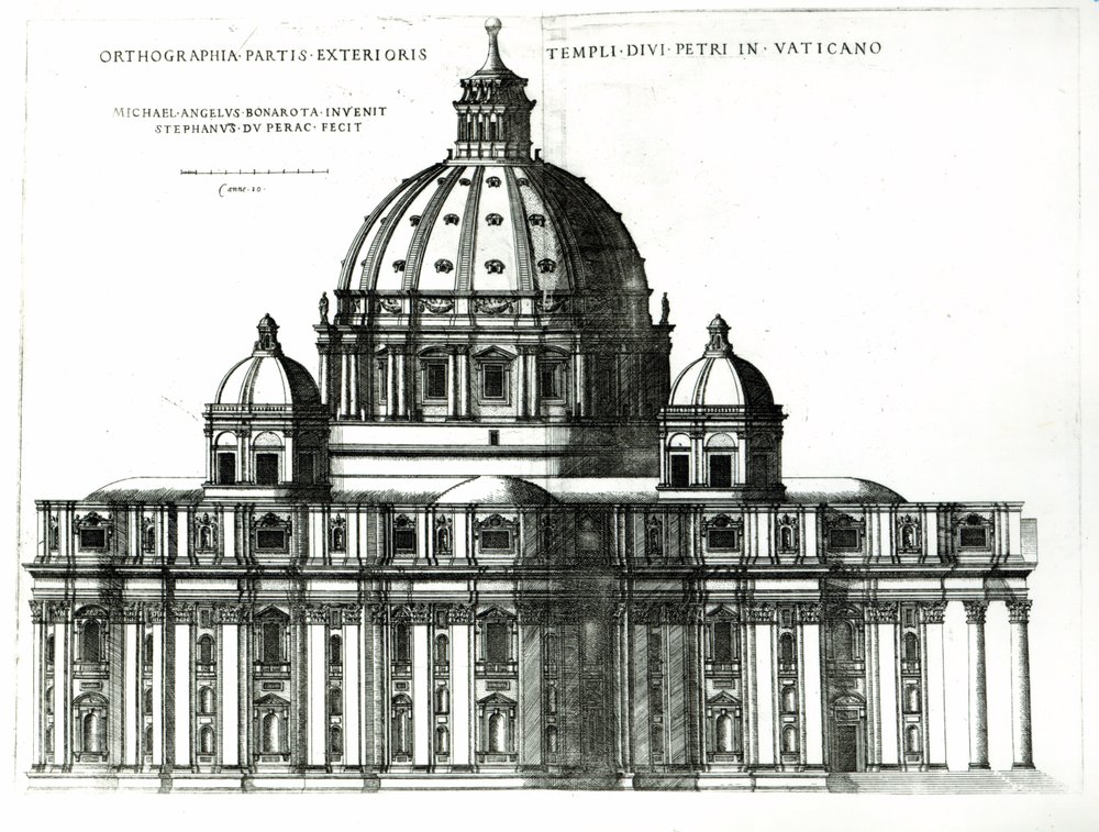 L'Esterno della Basilica di San Pietro a Roma, da 'Orthographia partis ...