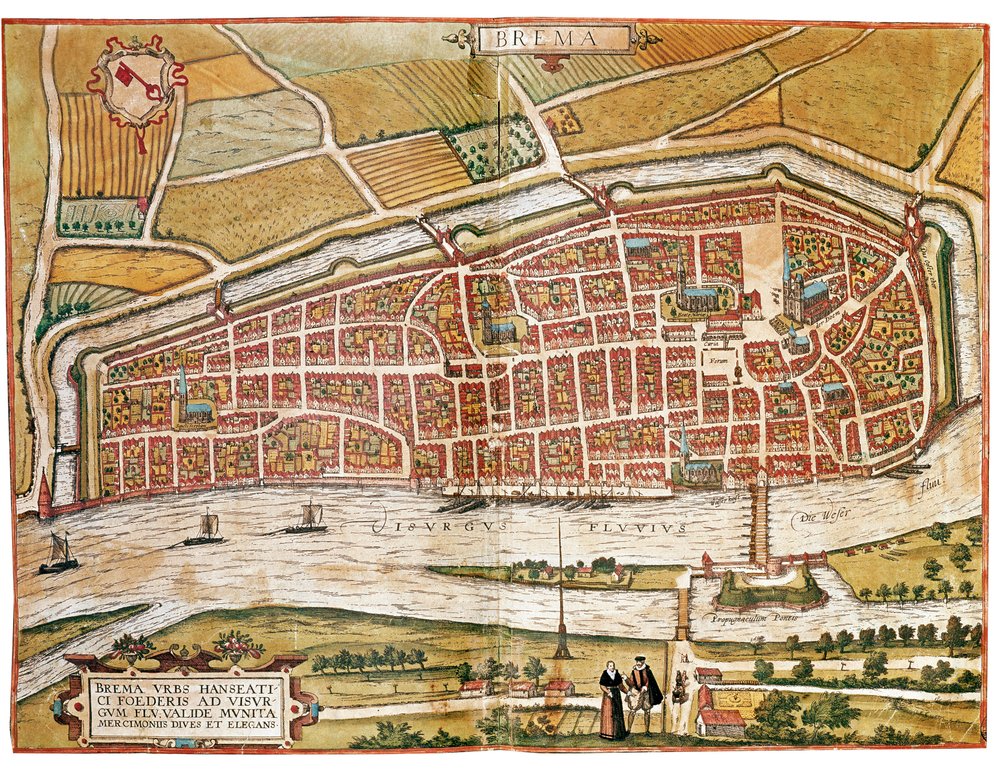 Mappa di Brema | Franz Hogenberg | Stampa d'arte