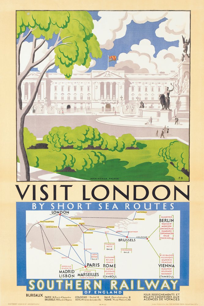 'Visita Londra', poster pubblicitario della Southern Railway