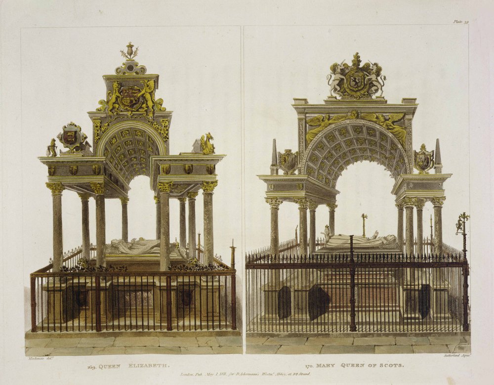 Le tombe della regina Elisabetta I e di Maria regina di Scozia, tavola ...