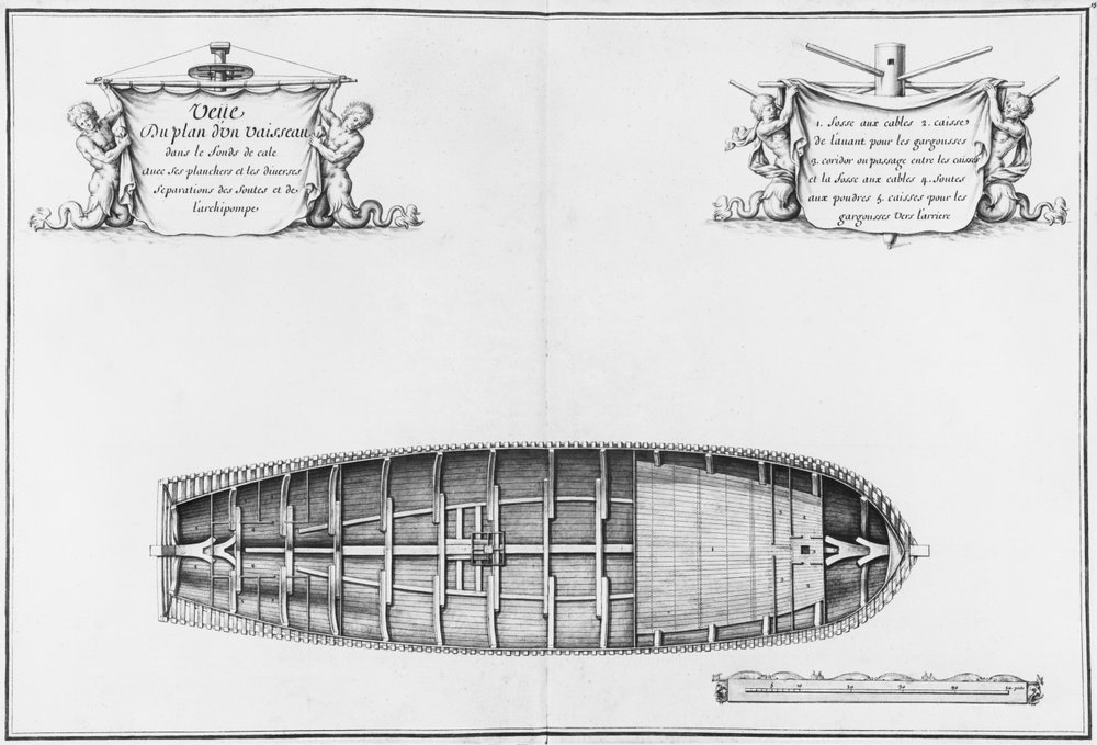 Piano della stiva di una nave, illustrazione da 'Atlas de Colbert ...