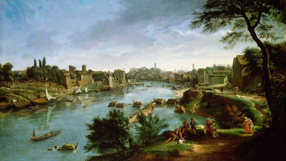Veduta del fiume Tevere a Roma | Gaspar van Wittel