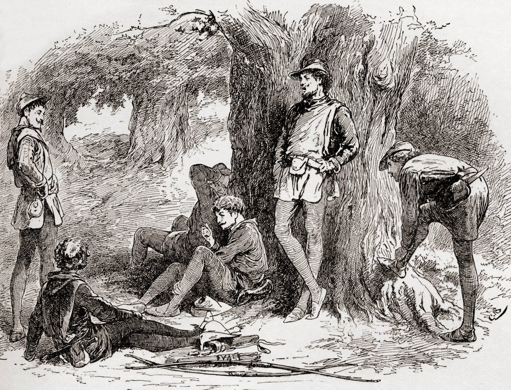 Una scena dal dramma di William Shakespeare Come vi piace, Atto II, Scena 5