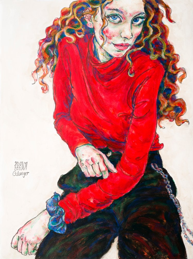 Ritratto di una donna, fiamma | Gunter Langer