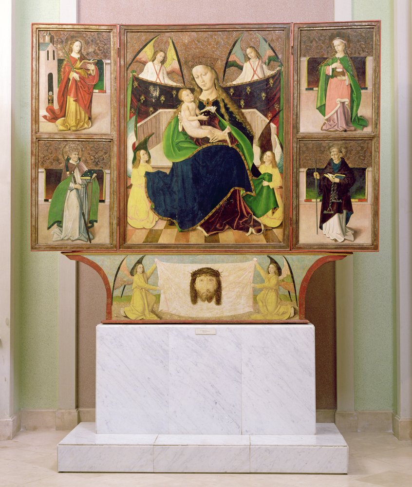 Pala d'altare della Vergine Maria da Liptoszentandras c.1480 (tempera ...