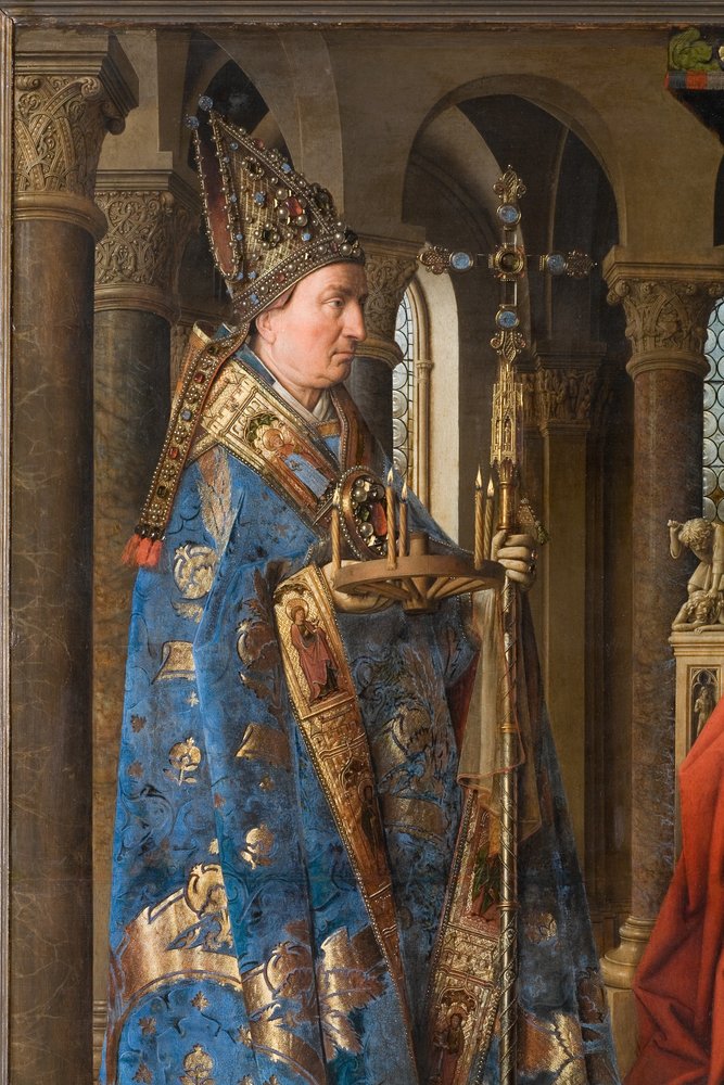 (dettaglio) della Vergine e il Bambino con il canonico Joris van der Paele