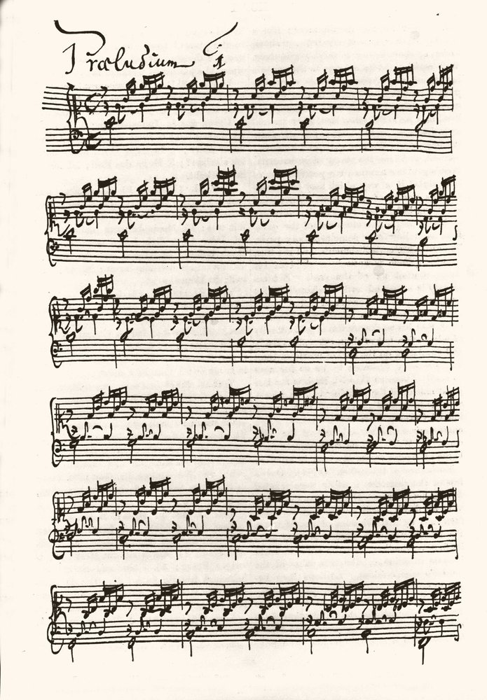 Pagina di uno spartito per Johann Sebastian Bach