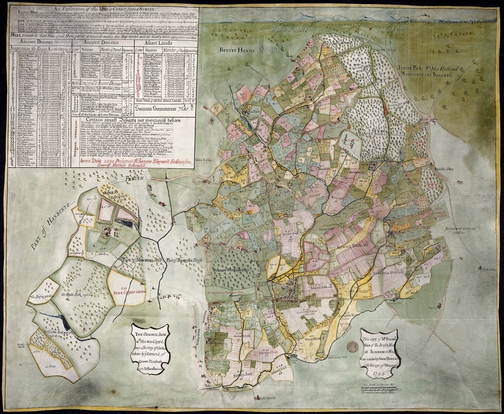 Mappa della Foresta e del Maniero di Fecknam (Feckenham)