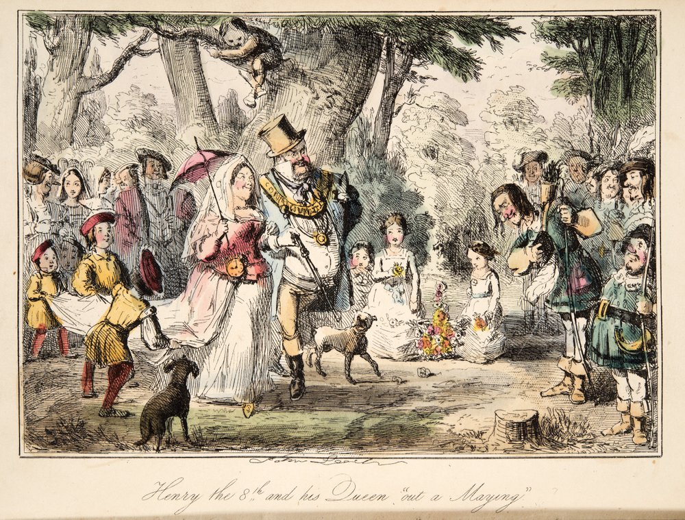 Enrico VIII e la sua regina a maggio, da The Comic History of England ...