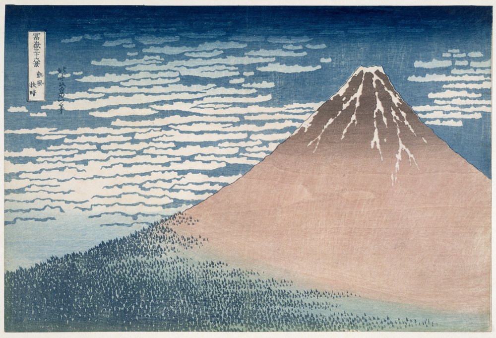 Vento del Sud, Alba Limpida, dalla serie '36 Vedute del Monte Fuji', c ...