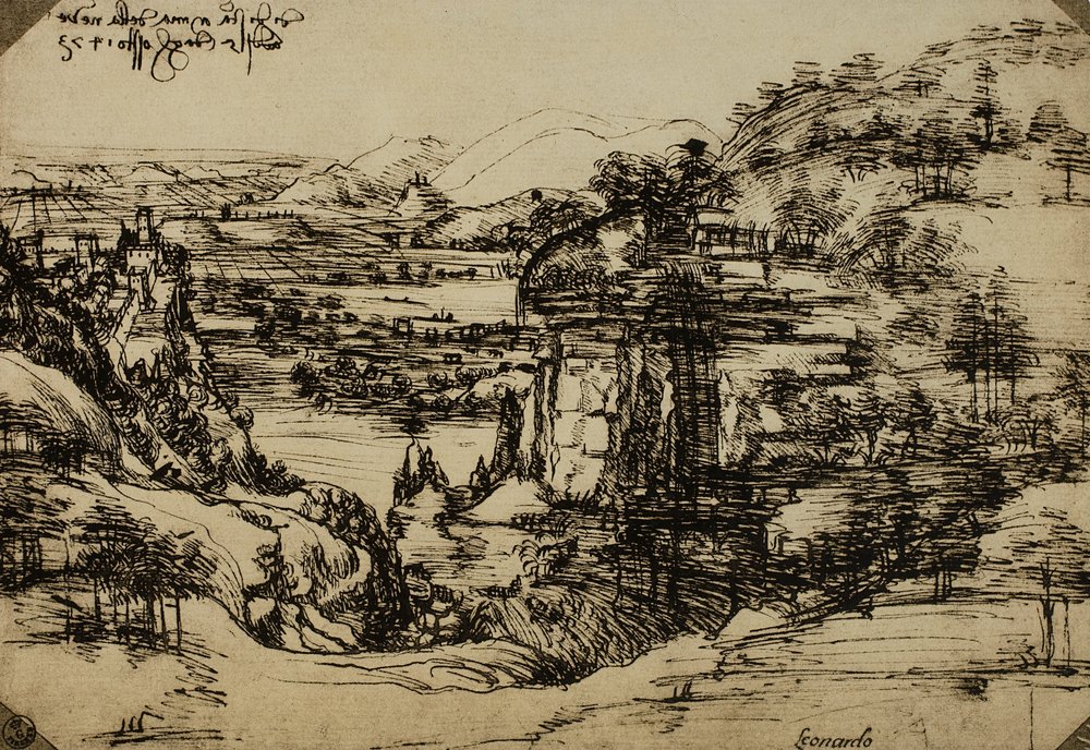 Paesaggio della Valle dell'Arno | Leonardo da Vinci
