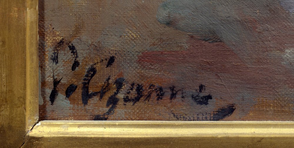 Firma del pittore Paul Cezanne da Bouquet au petit Delft