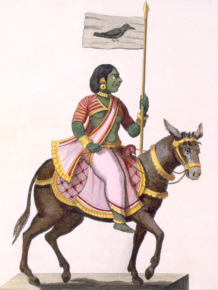 Moudevi, dea della discordia e della miseria, da 'Voyage aux Indes et a ...