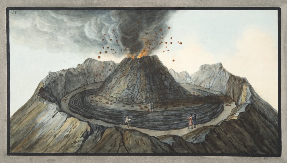 Interno del cono del Vesuvio prima dell'eruzione del 1767, tavola 9 da ...