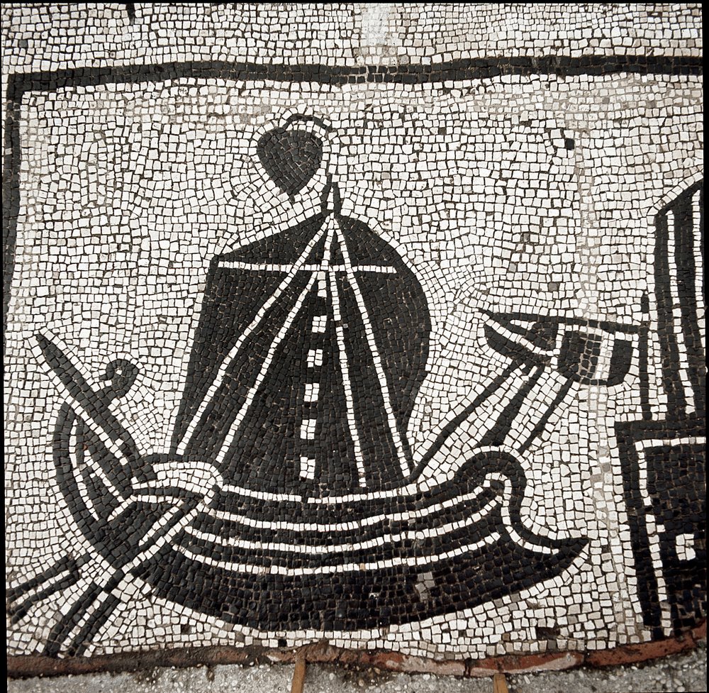 Una nave nel porto di Ostia | Roman | Stampa d'arte