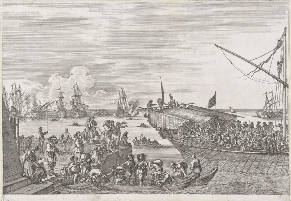 Partenza di una galea nel porto di Livorno | Stampa d'arte