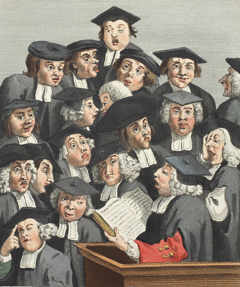 La lezione, illustrazione da 'Hogarth Restored: The Whole Works of the ...