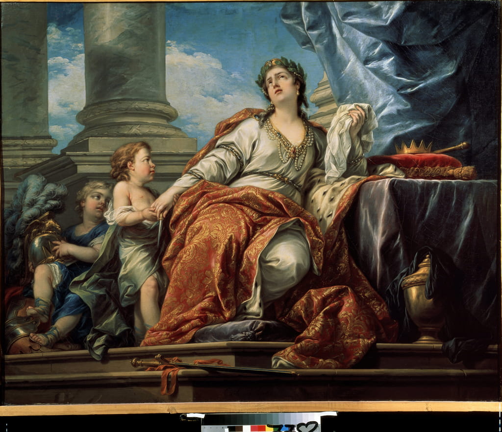 Allegoria della tragedia. Dipinto di Carle Van Loo (1705-1765). Olio su ...