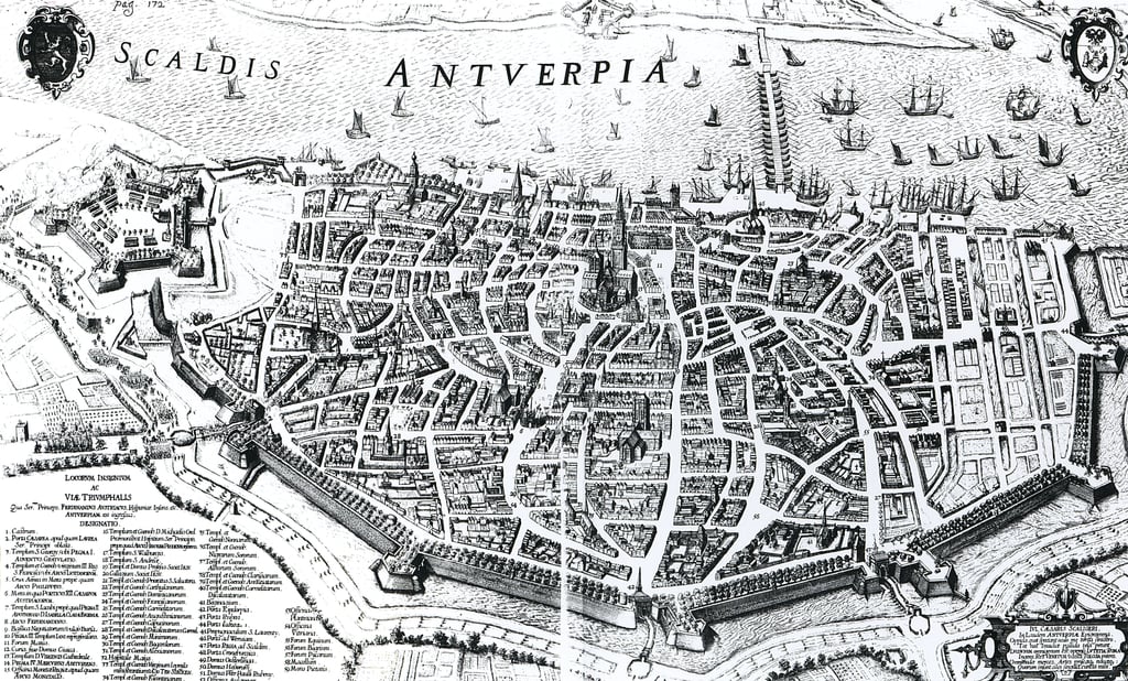 Mappa di Anversa | Dutch School | Stampa d'arte