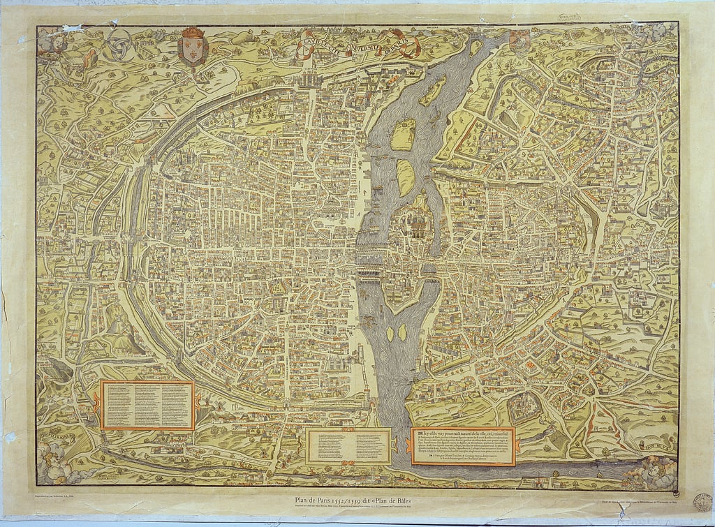 Riproduzione della mappa di Basilea di Parigi, originariamente prodotta ...