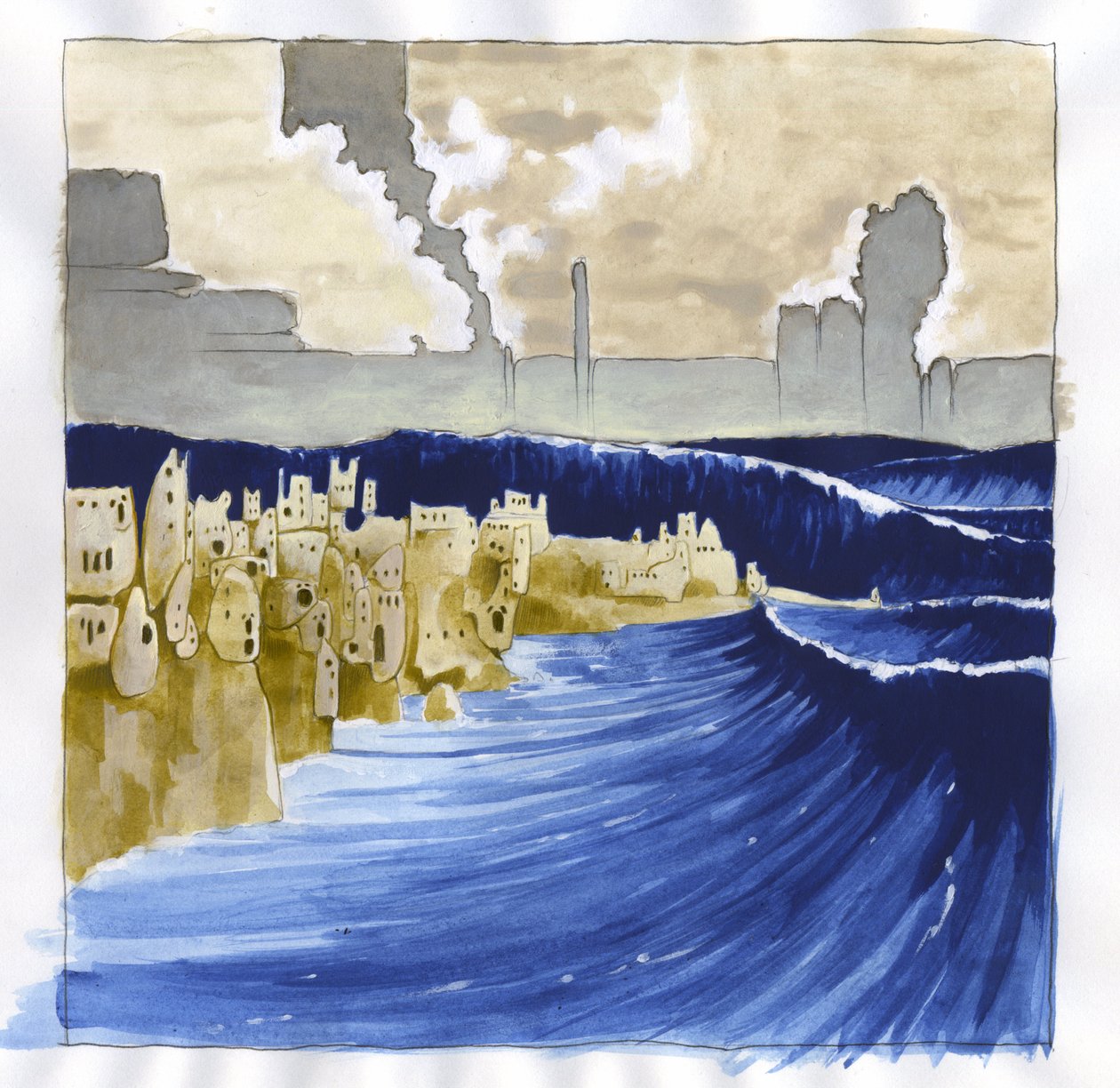 Illustrazione del mito dell'isola scomparsa sotto il mare di Atlantide ...