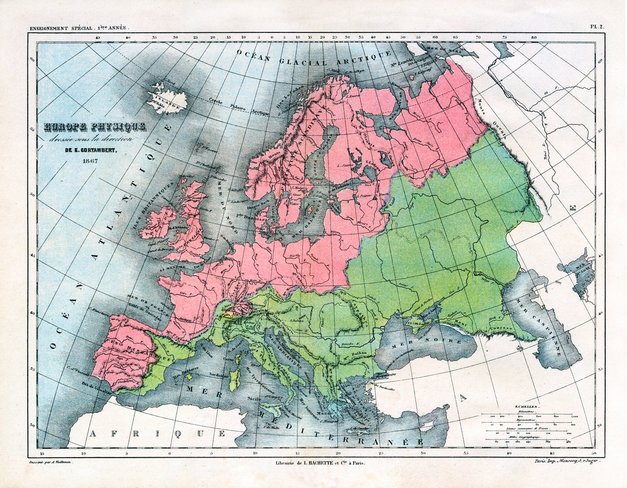 Mappa Fisica Dell'europa Etichettata Vettoriale StockAlta Mappa Fisica
