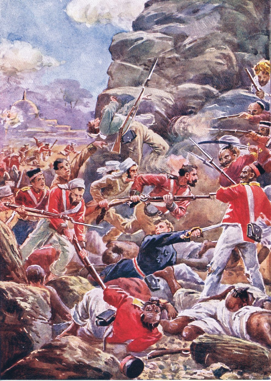 L'assedio di Delhi: L'assalto alla breccia, illustrazione da British ...