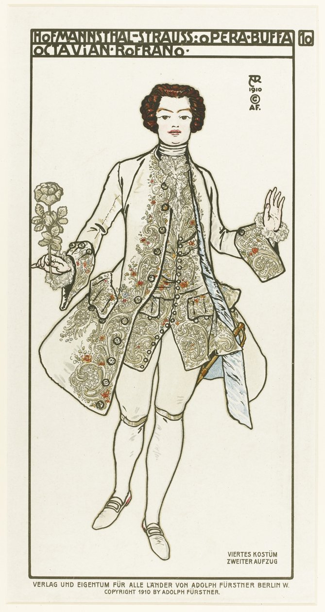 Costume per l'opera Der Rosenkavalier Il Cavaliere della Rosa di ...