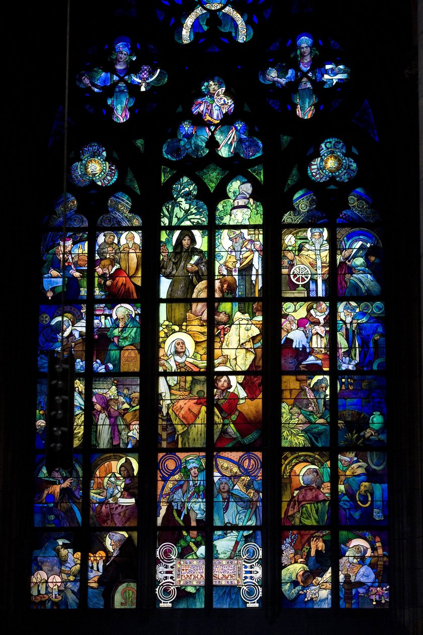 Vetrata di Alphonse Mucha nella Cattedrale di San Vito a Praga ...