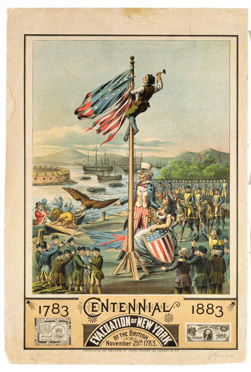 Poster pubblicitario del centenario dell'evacuazione di New York da ...