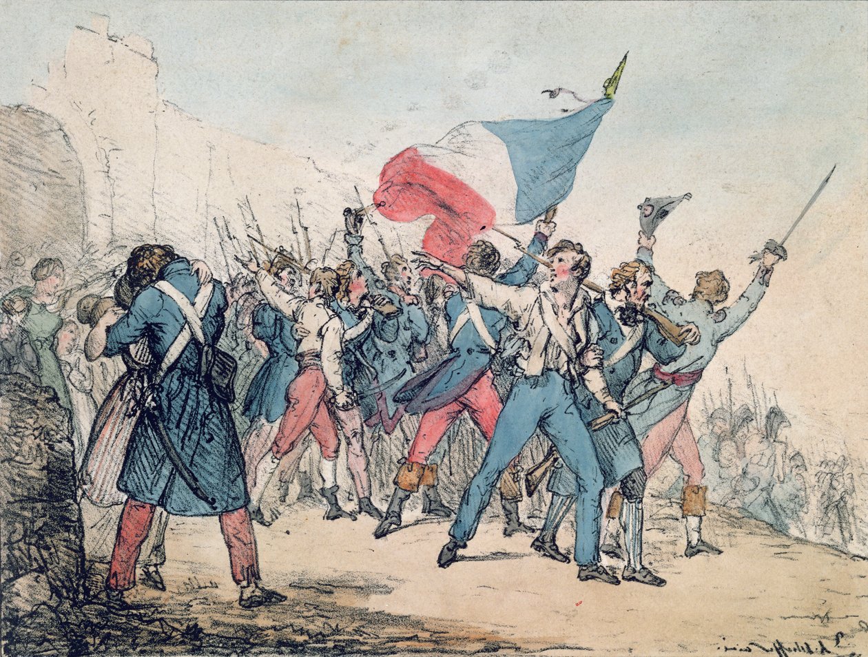 Allegoria della Rivoluzione del 1830 e la Marsigliese, inciso dai ...