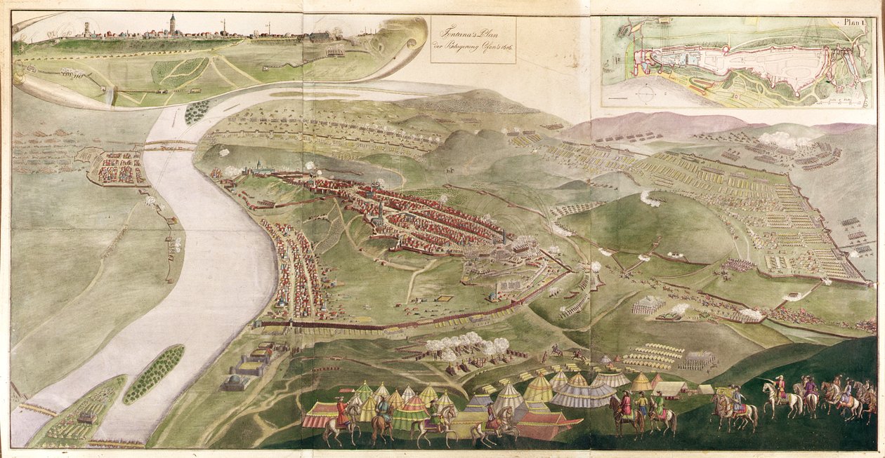 Mappa che illustra la cattura di Buda, 1686 | Stampa d'arte