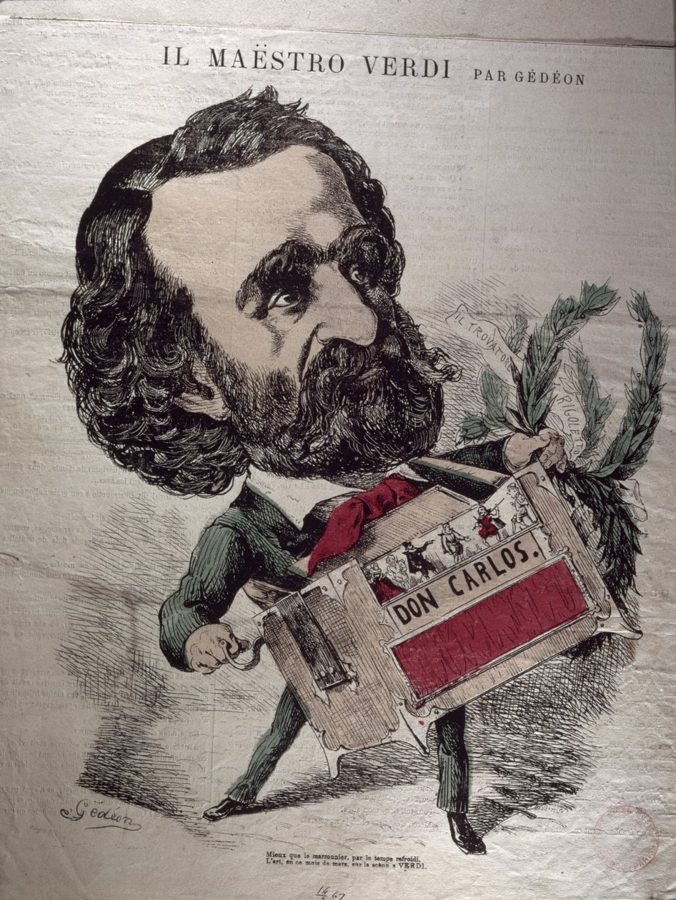 'Il Maestro Verdi', caricatura del compositore italiano Giuseppe Verdi ...