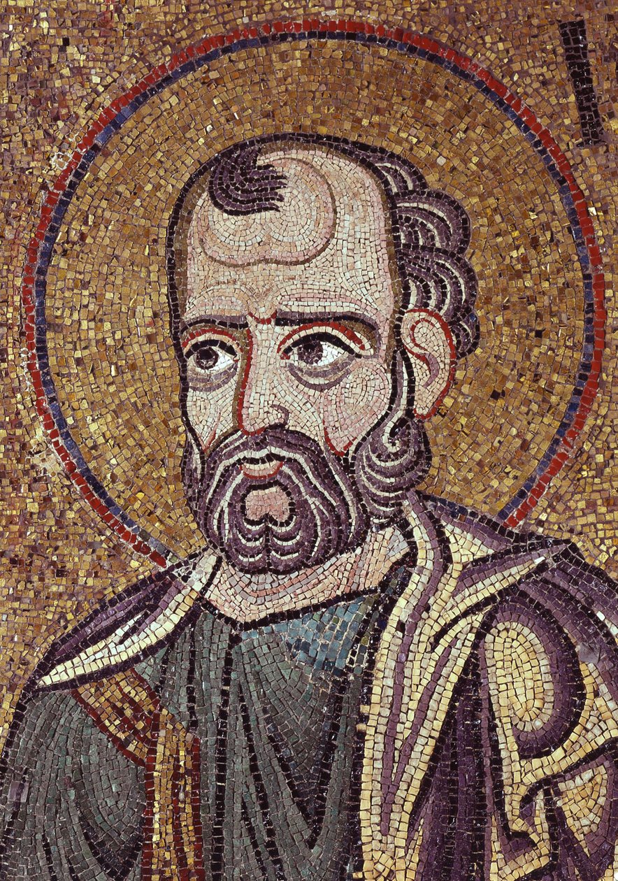 Il profeta Giona (dettaglio) dei mosaici interni nella Basilica di San ...