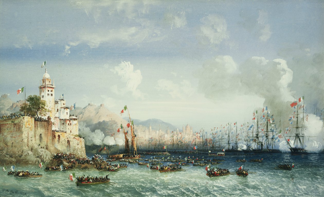 La guerra in Italia: Genova, l'arrivo dell'imperatore Napoleone III, 1859