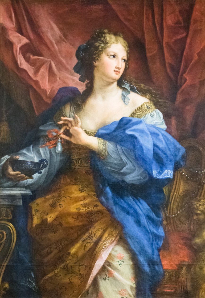 Cleopatra dissolve una perla in una coppa di vino