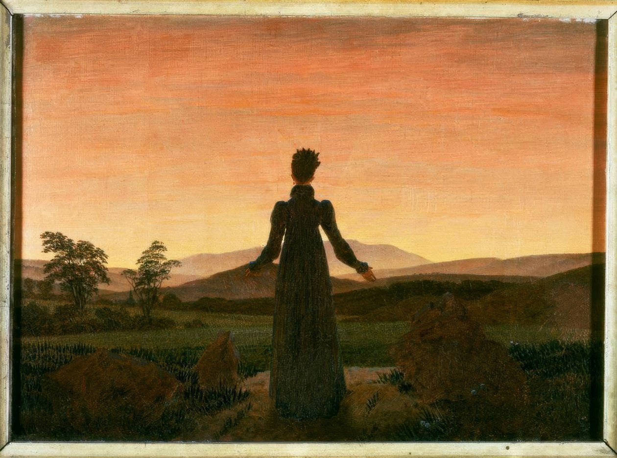 Donna davanti al sole calante | Caspar David Friedrich