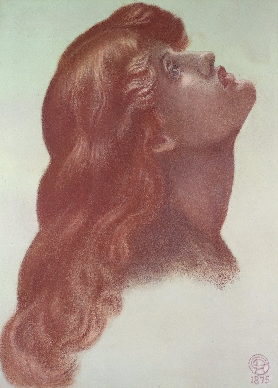 Studio per la testa della figura a sinistra da 'Astarte Syriaca', 1875