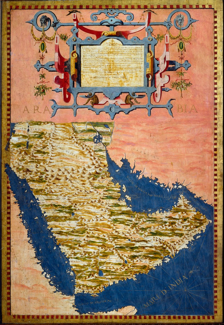 Mappa dell'Arabia realizzata da Egnazio Danti (1536-1586) circa 1567 ...
