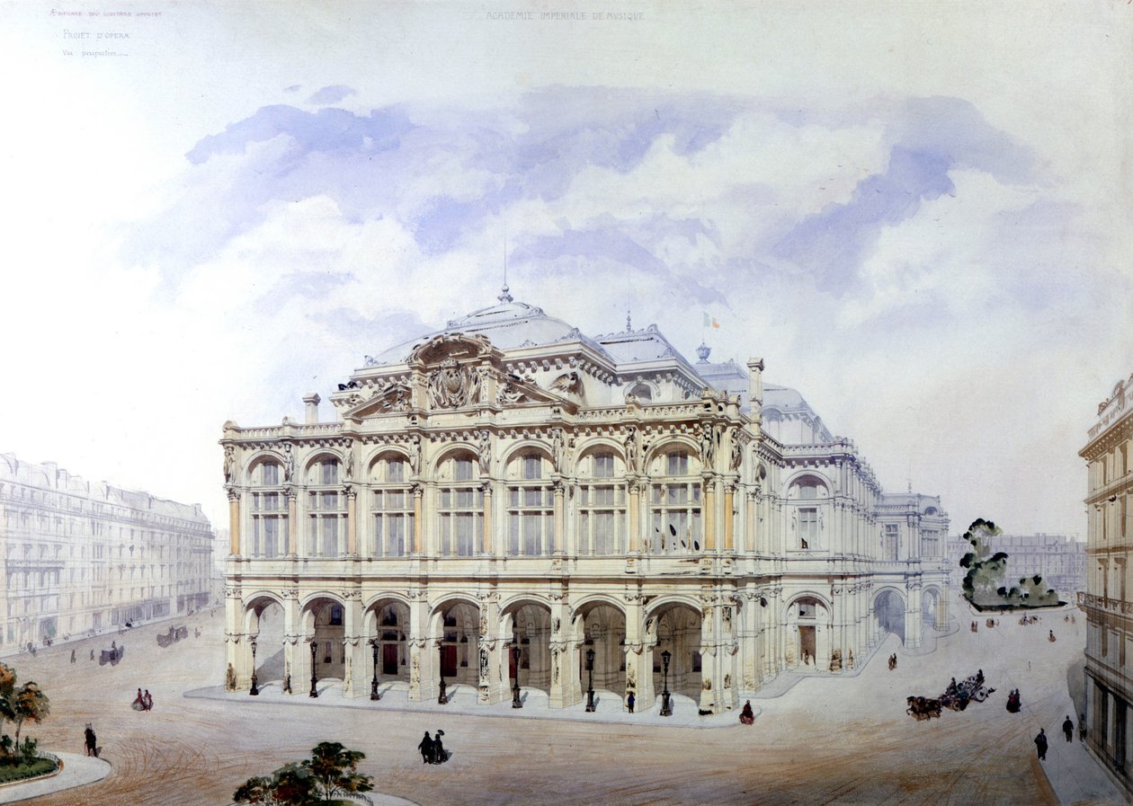 Opera Garnier a Parigi nel 1850 di Eugene Viollet-le-Duc (1814-1879)