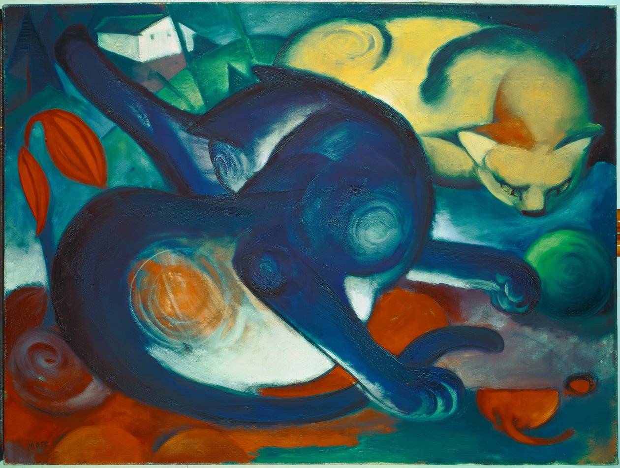 Due gatti, blu e giallo | Franz Marc | Stampa d'arte