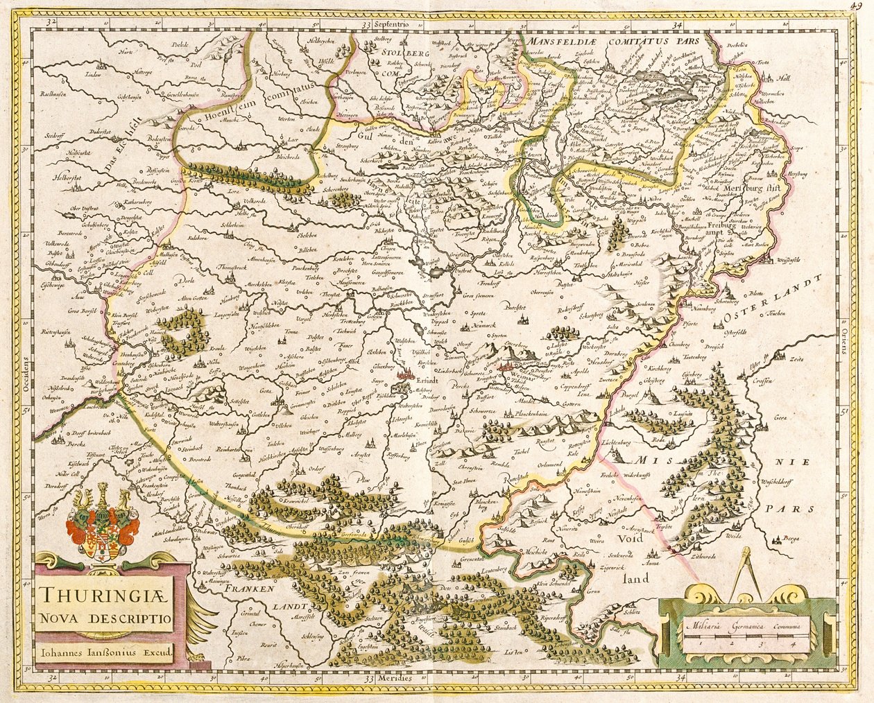 Mappa della Turingia (Germania) | Frederick de Wit