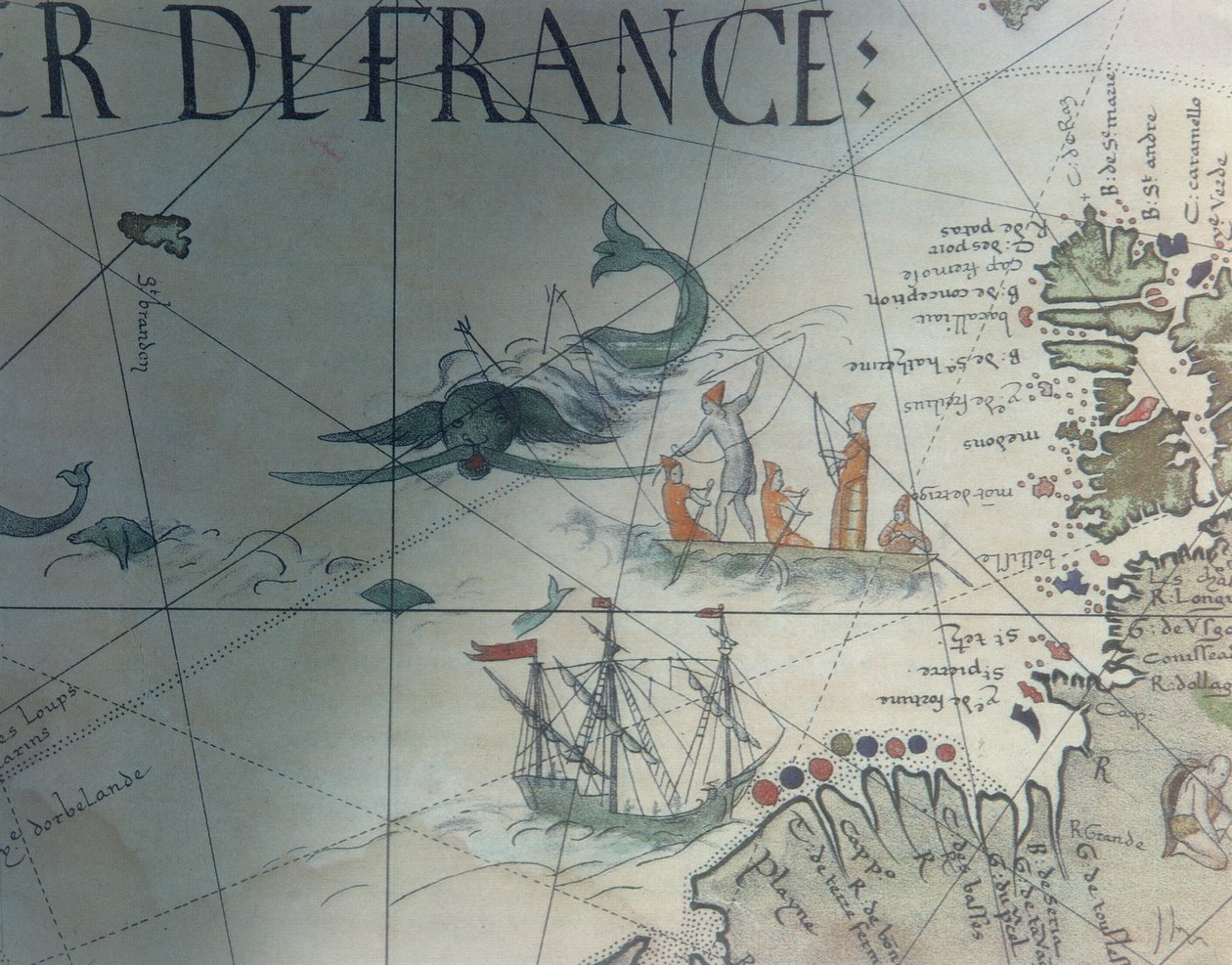 Facsimile della caccia alla balena e dell'isola di Saint Brandon ...