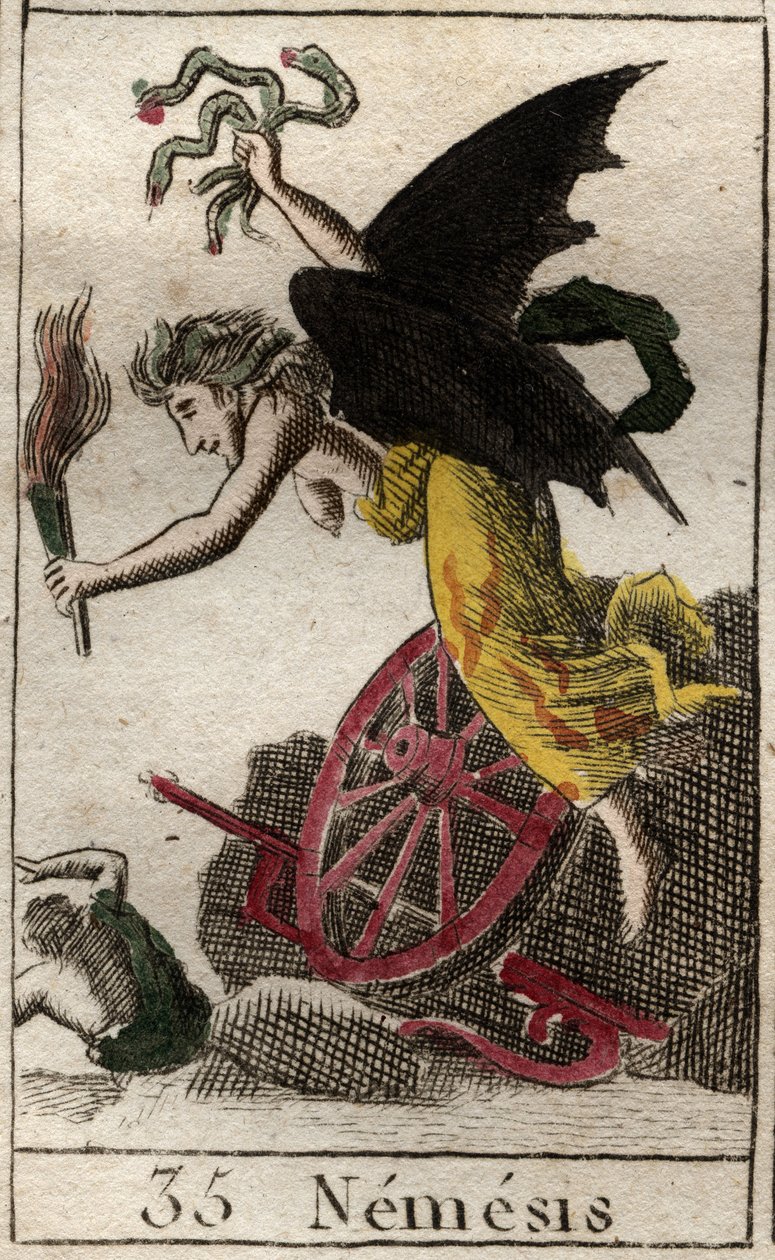 Rappresentazione di Nemesi, dea della Vendetta, rappresentata come una ...